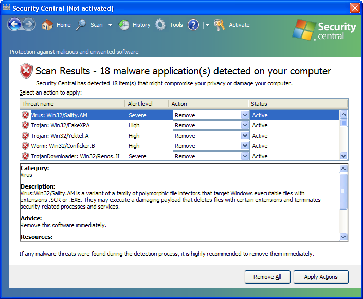 Security Central - RemoveVirus.org
